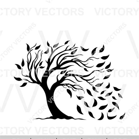 Wind Blowing Tree Etsy