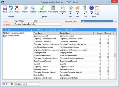 Previous Business Day Sales Smartlist Builder Template Eone Solutions