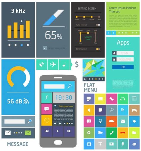 Mobile App Material Design UI UX Kit Stock Vector Alliesinteract 139167662