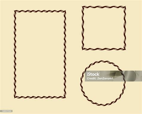 장식 윤곽선 프레임 세트 낙서 스트로크 라인 테두리 격리 된 요소 사각형의 모양 원 사각형 벡터 0명에 대한 스톡 벡터 아트 및