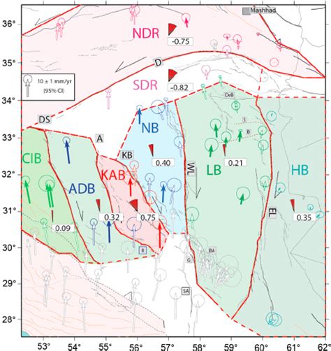 GPS Block Rotation Rates In Ma Measured In The Center Of Each Block Download Scientific