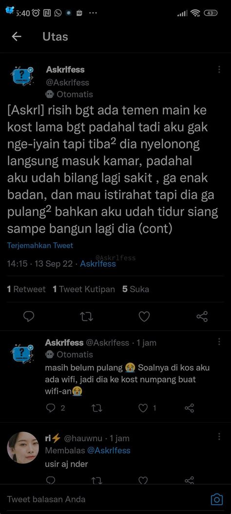 Askrlfess on Twitter: "[Askrl] sampe sekarang gak pulang juga udah aku ...