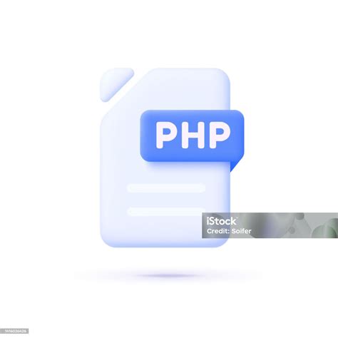 흰색 배경에 3d 스타일의 Php 파일 벡터 일러스트 디자인 Php 프로그래밍 언어에 대한 스톡 벡터 아트 및 기타 이미지