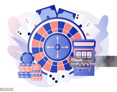카지노 및 도박 개념 포커 룰렛 슬롯 머신 현대 평면 만화 스타일입니다 벡터 일러스트레이션 슬롯머신에 대한 스톡 벡터 아트 및 기타 이미지 Istock