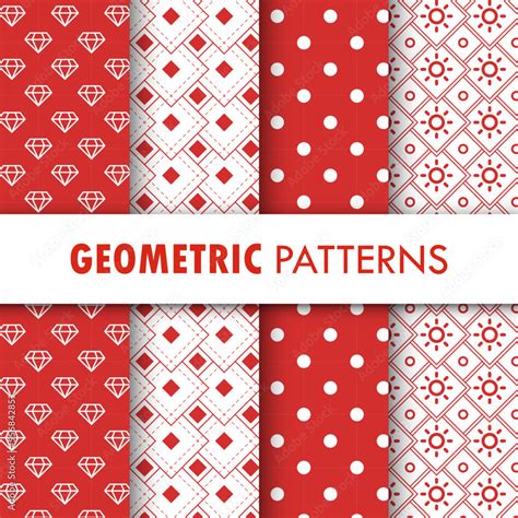 Draw Simple Geometric Patterns For Your Fabric And Textile Stock Vector