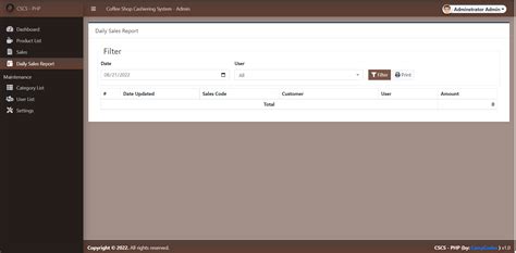 Coffee Shop Pos System In Php Mysql Free Download Source Code Campcodes