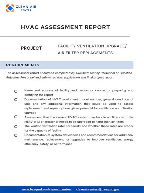 Clean Air Center Hvac Assessment Report Pdf Pdf