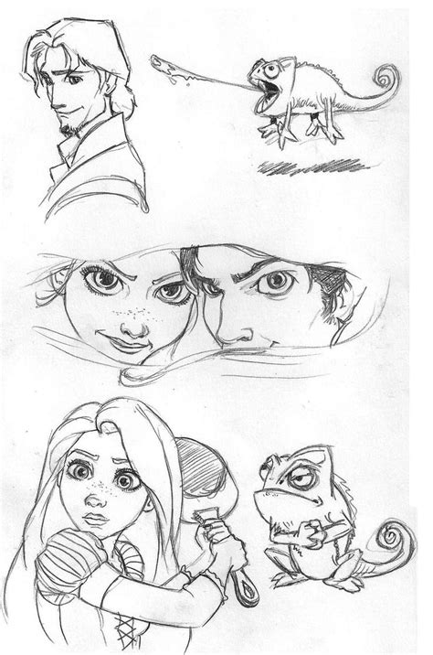 Rapunzel Pascal Sketch By Danielfoez On Deviantart Disney Concept Art Sketches Rapunzel Drawing