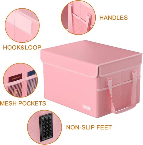 Buy DocSafe File Box Fireproof File Storage Organizer Box With Lid Collapsible Document Storage