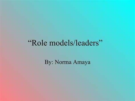 Role Models Ppt