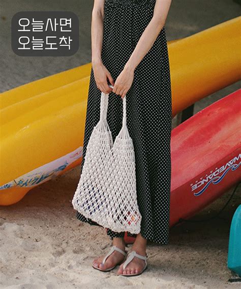 오늘도착 빛 고운 날의 네트백 뜨개 그물 니트 메쉬 휴양지 여름 비치 에코백 에이블리