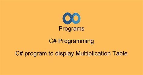 Programs C Programming C Program To Display Multiplication Table