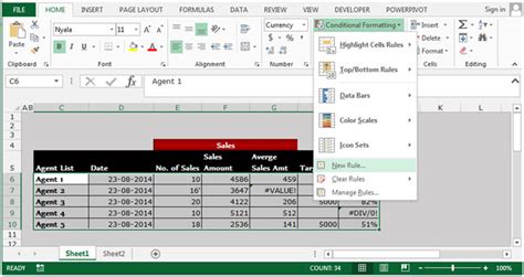 Selectingformatting Cells Containing Errors In Microsoft Excel 2010