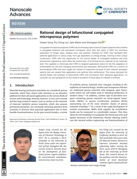 Pdf Rational Design Of Bifunctional Conjugated Microporous Polymers