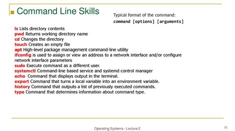 operating systems lecture 2 the shell command line skills getting