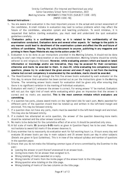 Cbse Class 12 Question Paper 2022 Solution Informatic Practice