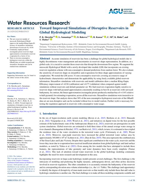 Pdf Toward Improved Simulations Of Disruptive Reservoirs In Global