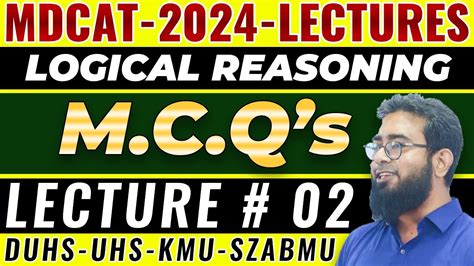 mdcat 2024 logical reasoning lecture 2 youtube