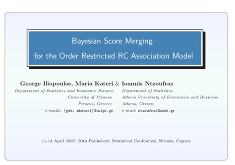 Pdf Bayesian Score Merging For The Order Restricted Rc Association Model