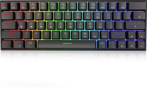 Amazon Com Ractous RTK63P 60 Mechanical Gaming Keyboard RGB Backlit PBT Keycaps 63key Ultra