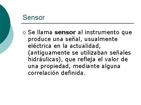 Sensores Y Transmisores Principio De Funcionamiento Sensor Se