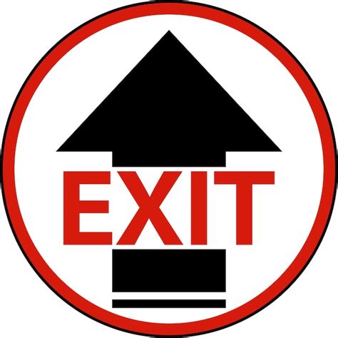 Premium Vector Exit Arrow Floor Sign On White Background