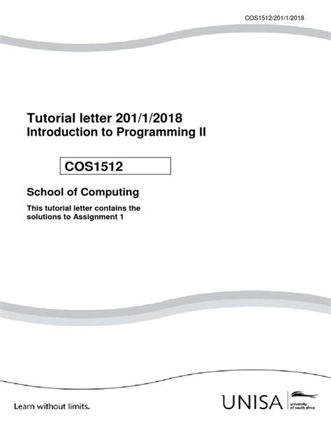 tutorial letter 201 1 2018 introduction to programming ii pdf