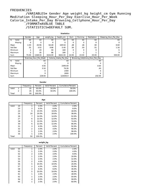 frequencies table pdf sampling statistics statistical theory