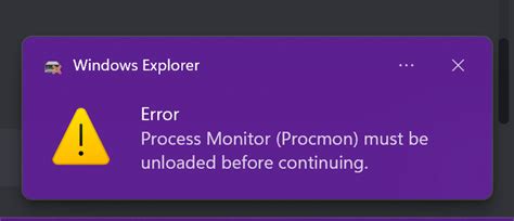 Process Monitor Procmon Must Be Unloaded Before Continuing Engine Bugs Developer Forum