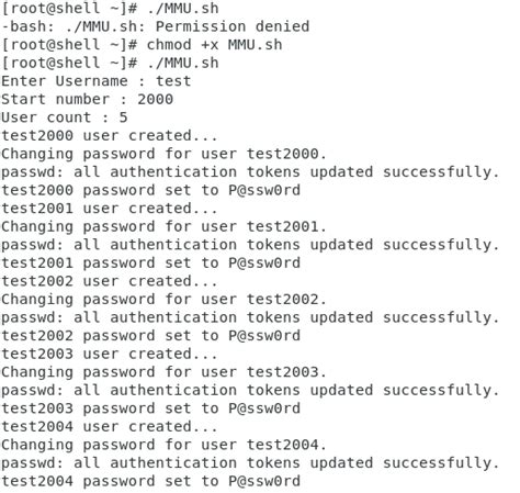 linux shell script programming making simple multiple users program