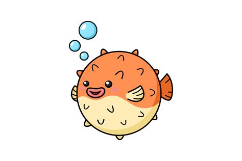 Cute Fugu Puffer Fish Sticker Masterbundles