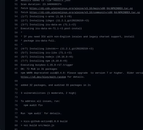 remove redundant logs from the action · issue 55 · checkmarx kics