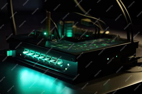Premium Ai Image Closeup Of G Router With Connection Indicators Flashing Created With