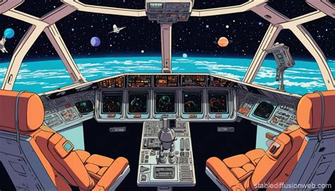 Space Cockpit Retro 80s Anime Miyazaki Style Prompts Stable Diffusion