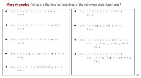 Solved More Examples What Are The Time Complexities Of The