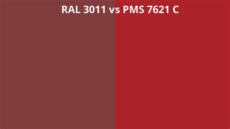 Ral 3011 Vs Pms 7621 C Ral Colour Chart Uk