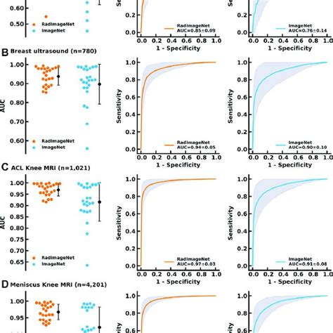 Performance Of The Radimagenet Pretrained Models And Imagenet
