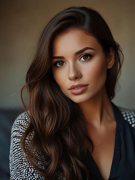 Woman With Brown Hair And A Green Eye Premium Ai Generated Image