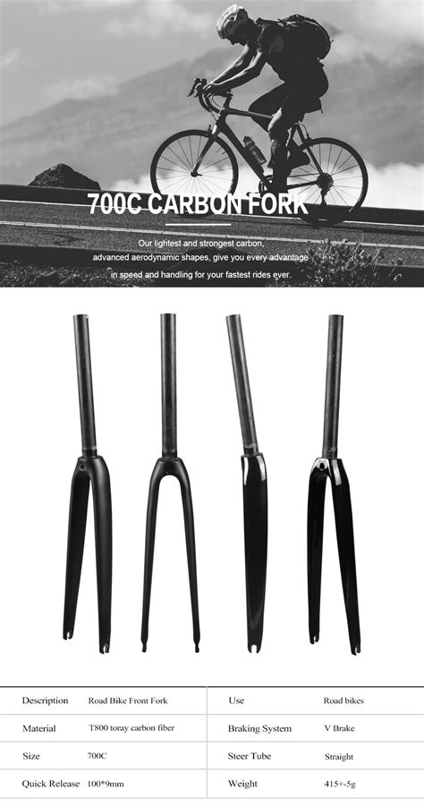 Yfrf001 Ud Black Disc Brake 140mm Carbon Fork 700c Tapered With Thru