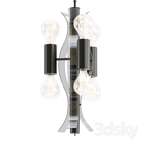 Black Lucite Pendant Light 3d Model