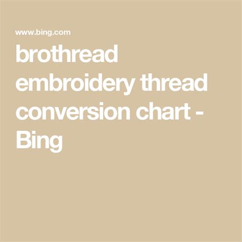 Brothread Embroidery Thread Conversion Chart Bing In 2025 Brother Embroidery Machine