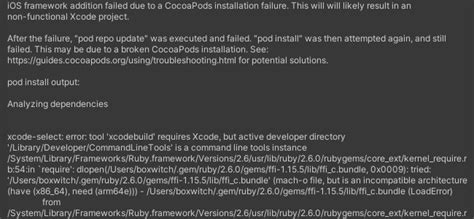 M Ios Cocoapods Installation Failure