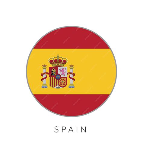 Icono De Vector De Círculo Redondo De Bandera De España Vector Premium