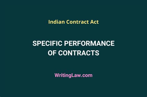 specific performance of contracts