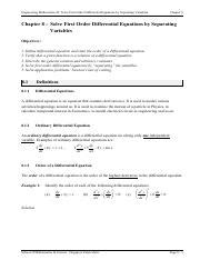 Solving First Order Differential Equations: Separating Variables ...