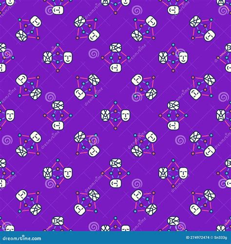 Face Generation With Neural Network Vector Colored Seamless Pattern Stock Illustration