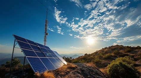 Premium AI Image Empowering Communication SolarPowered Cellular Tower Connects Remote Areas