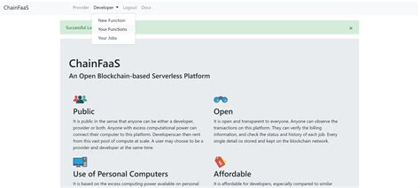 getting started — chainfaas an open blockchain based serverless