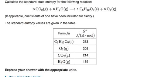 Solved Calculate the standard-state entropy for the | Chegg.com