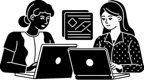 illustrate two women coding showcasing their skills in programming